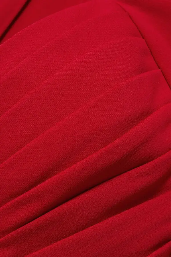 Badgley Mischka Off-the-shoulder Cutout Crepe Gown - Red