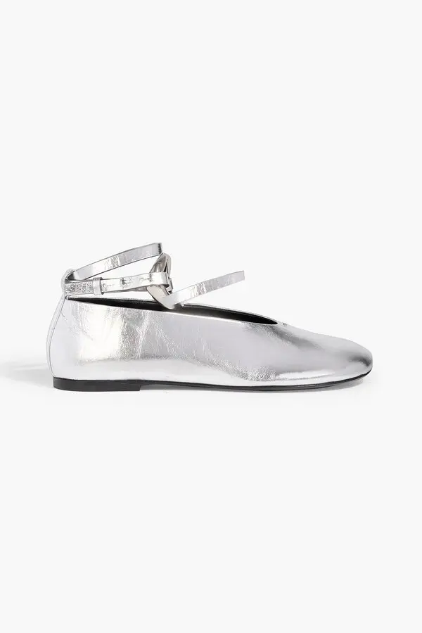 JIL SANDER Metallic Leather Ballet Flats