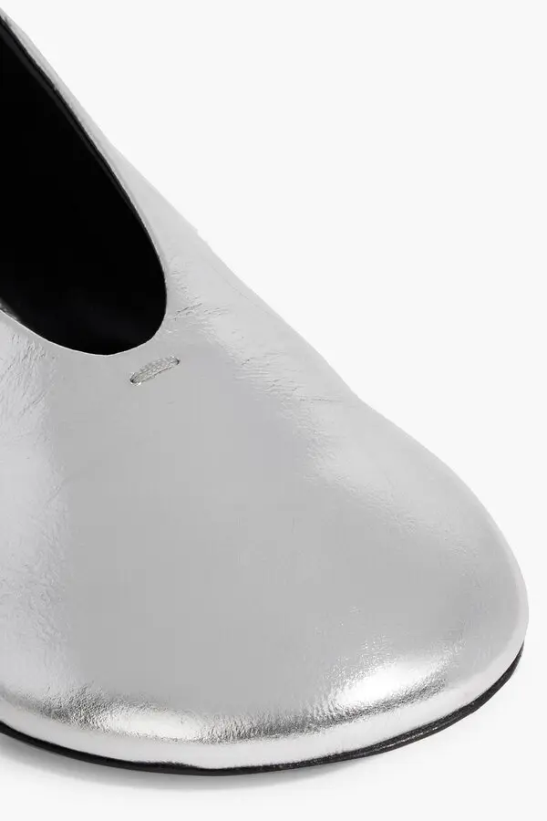 JIL SANDER Metallic Leather Ballet Flats