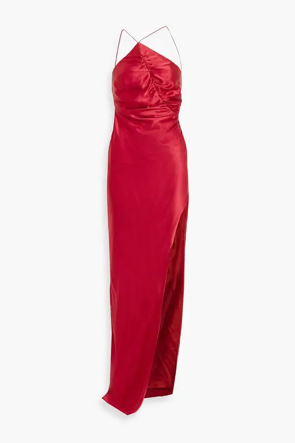 THE SEI Ruched Silk-satin Gown