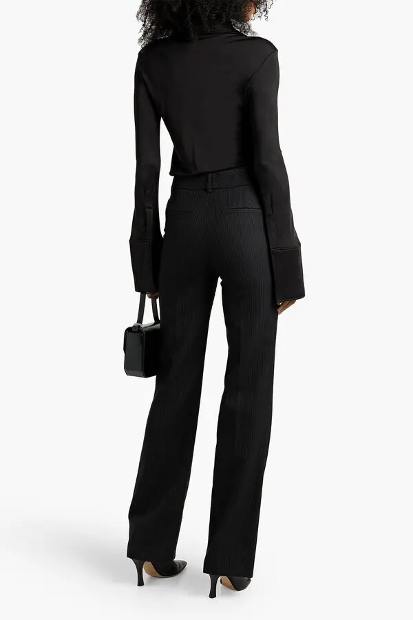 NILI LOTAN Corette Pinstriped Wool-twill Straight-leg Pants