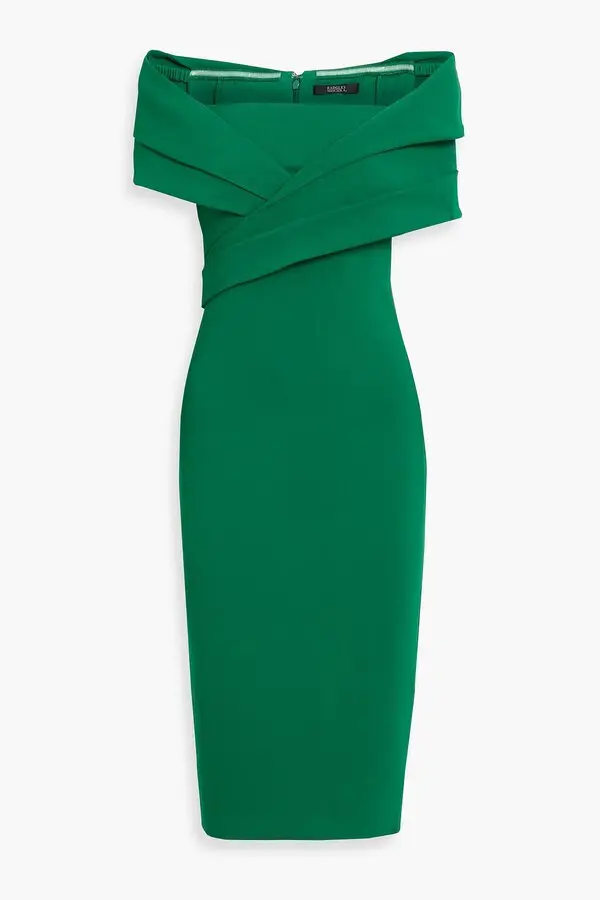 slim fit dress slacks One-Shoulder Drape Trumpet Gown by Badgley Mischka