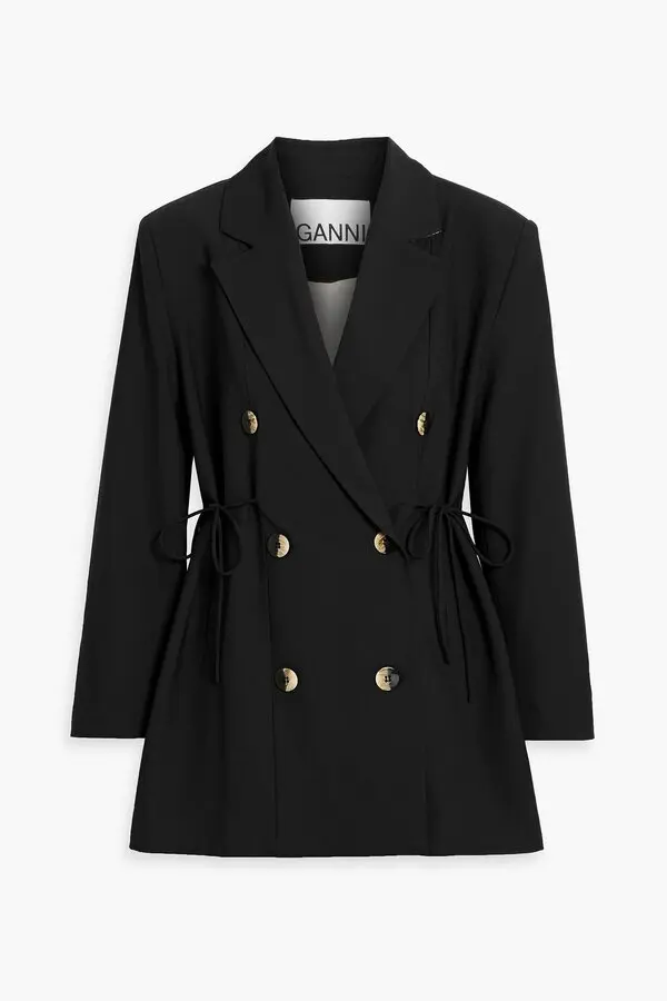GANNI Double-breasted Crepe Blazer