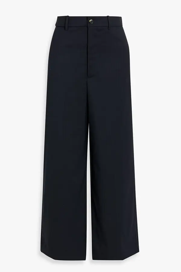 NILI LOTAN Wool-blend Twill Wide-leg Pants