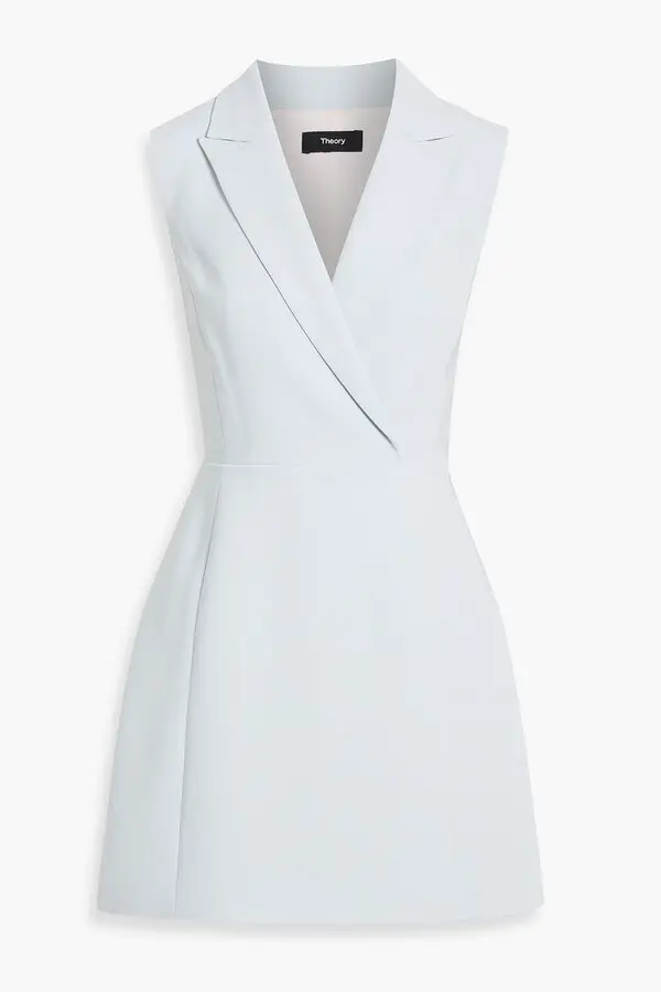 Theory Wrap-effect Crepe Mini Dress