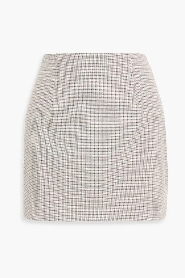 Theory Checked Tweed Mini Skirt