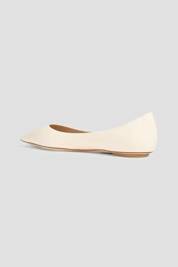 STUART WEITZMAN Emilia Leather Point-toe Flats - Ivory