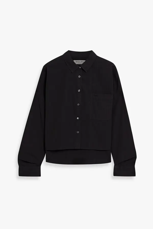 ALEX MILL Gemma Cropped Cotton-poplin Shirt - Black