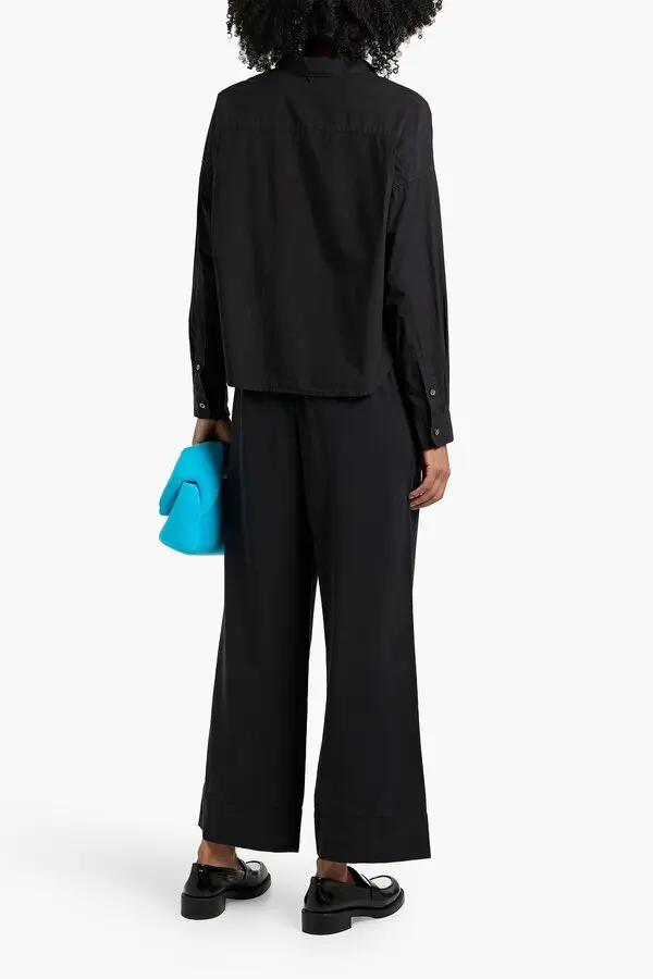 ALEX MILL Gemma Cropped Cotton-poplin Shirt - Black