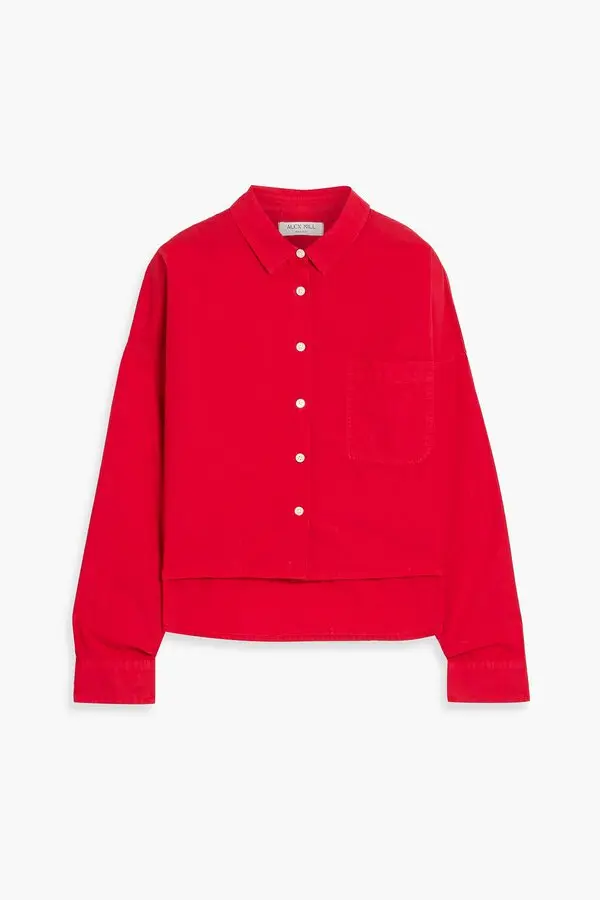 ALEX MILL Gemma Cropped Cotton-poplin Shirt - Red