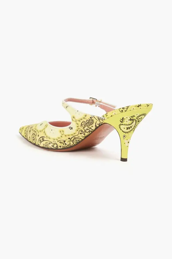 Zimmermann Paisley-print Canvas Mules - Yellow