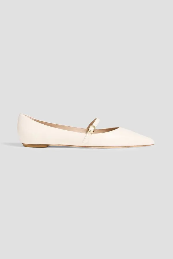 STUART WEITZMAN Emilia Leather Mary Jane Flats - Ivory