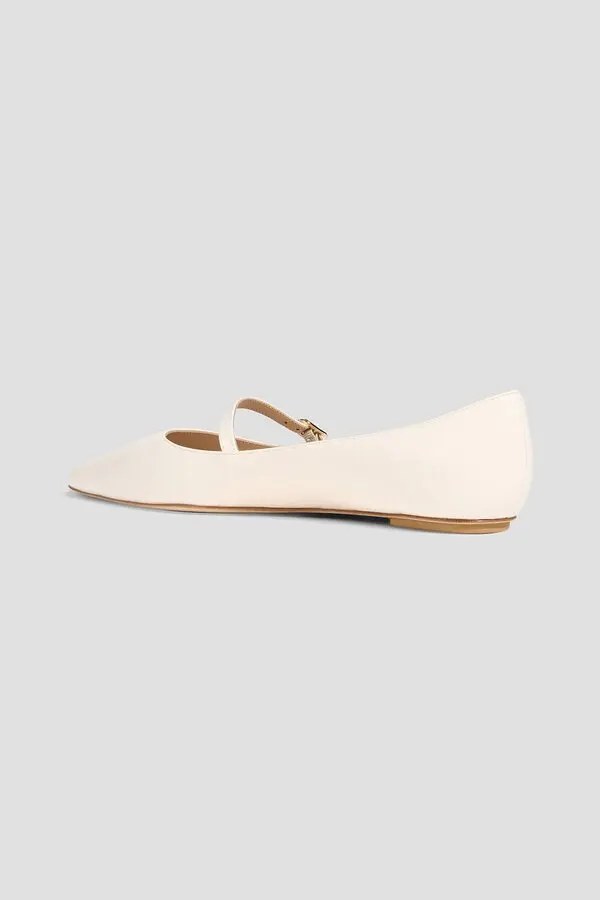 STUART WEITZMAN Emilia Leather Mary Jane Flats - Ivory