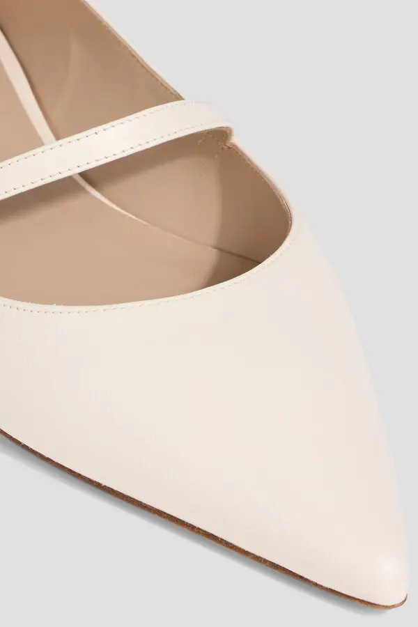 STUART WEITZMAN Emilia Leather Mary Jane Flats - Ivory