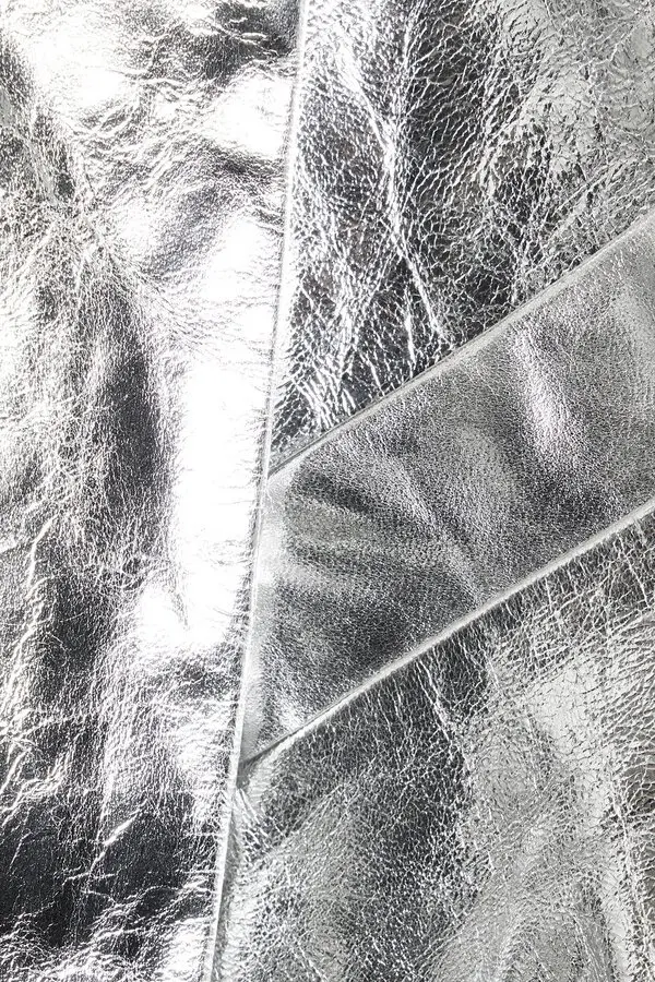 THE SEI Cropped Metallic Textured-leather Blazer