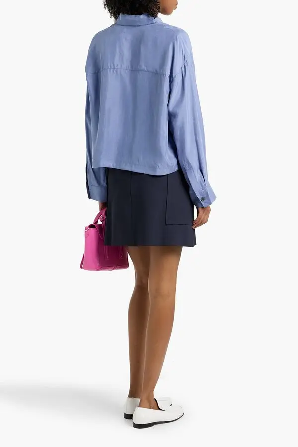 ALEX MILL Gemma Cropped Cupro-blend Poplin Shirt - Lavender