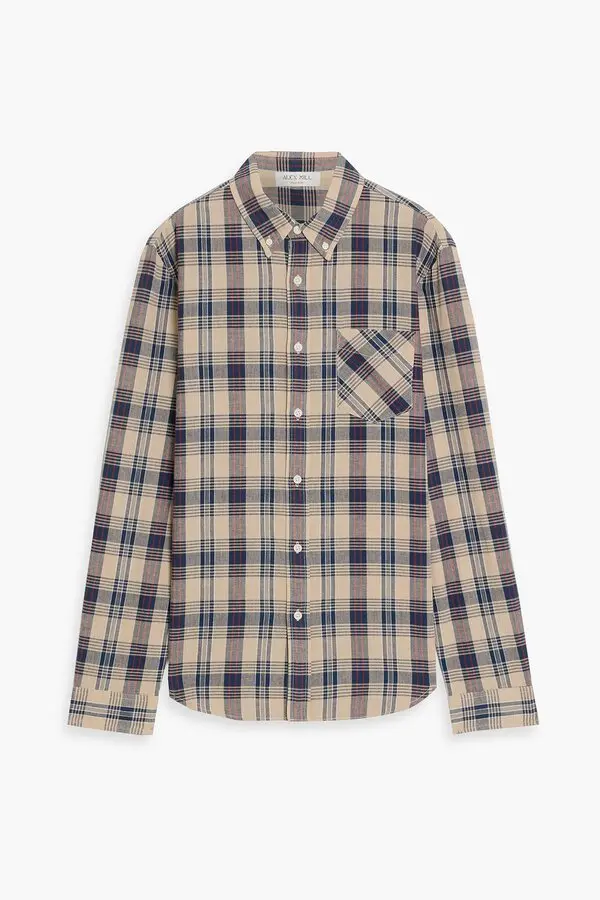 ALEX MILL Mill Checked Cottonflannel Shirt - Beige