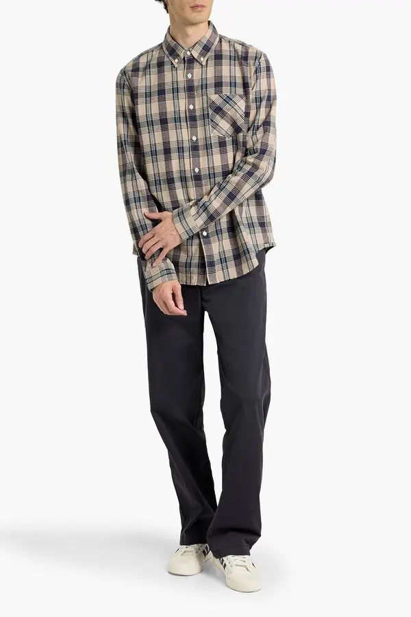ALEX MILL Mill Checked Cottonflannel Shirt - Beige