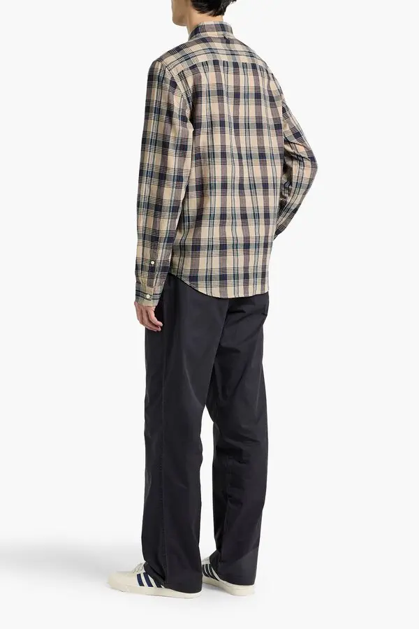 ALEX MILL Mill Checked Cottonflannel Shirt - Beige