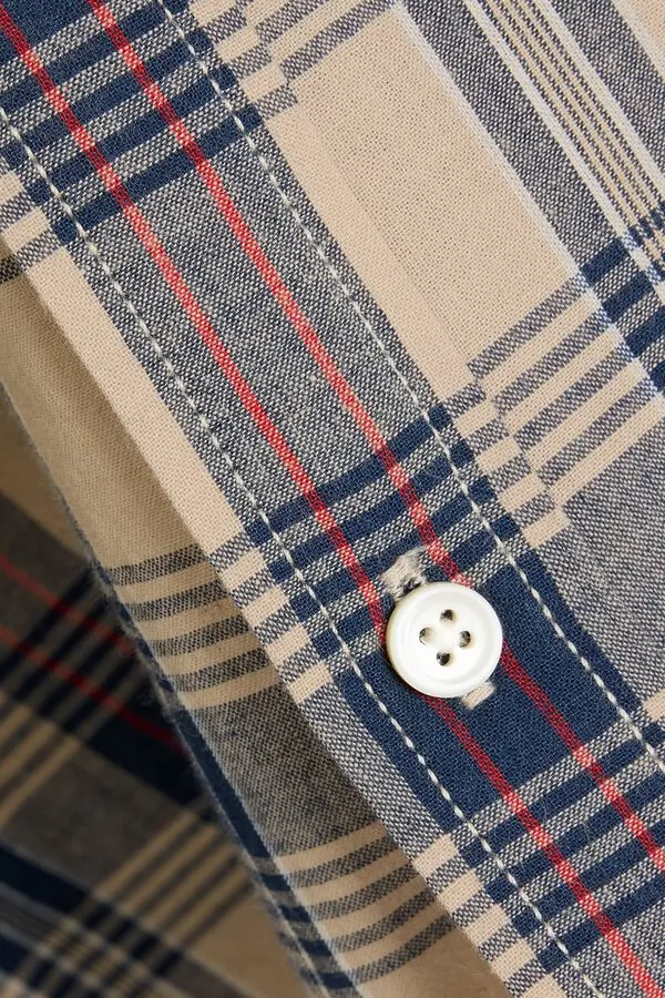 ALEX MILL Mill Checked Cottonflannel Shirt - Beige
