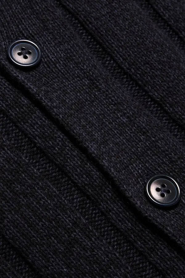 ALEX MILL James Ribbed Cotton And Linen-blend Cardigan - Navy