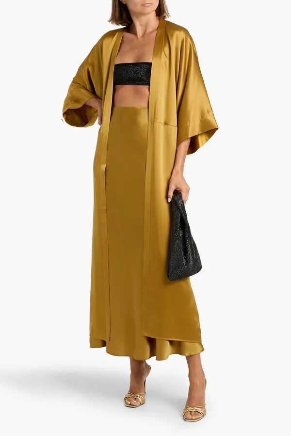 THE SEI Silksatin Kimono - Mustard