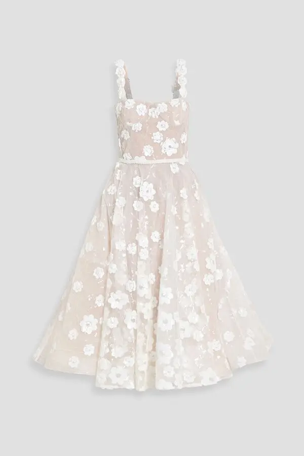 Bronx And Bronco Mademoiselle Embellished Tulle Midi Dress In White - 55%  Off | Editorialist