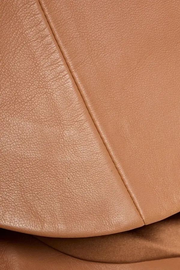 THE SEI Leather Mini Skirt - Camel