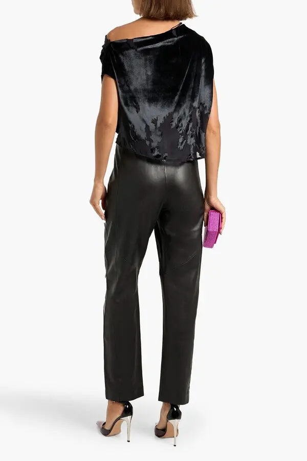 THE SEI Leather Straight-leg Pants