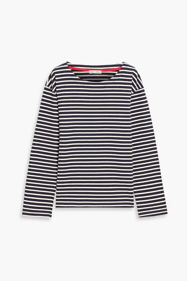 ALEX MILL Striped Cotton-jersey Top