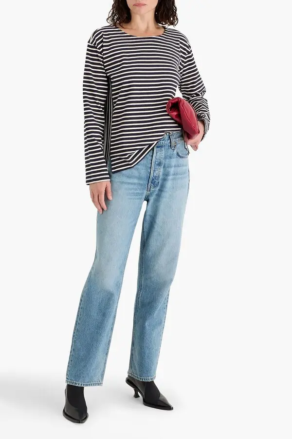 ALEX MILL Striped Cotton-jersey Top