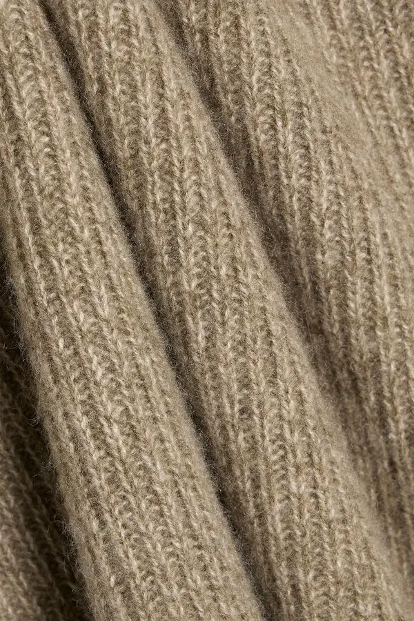 ALEX MILL Jordan Marled Ribbed Cashmere Sweater - Mushroom