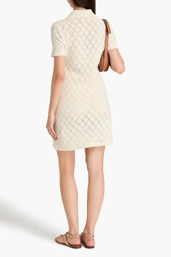 Zimmermann Pointelle-knit Mini Shirt Dress