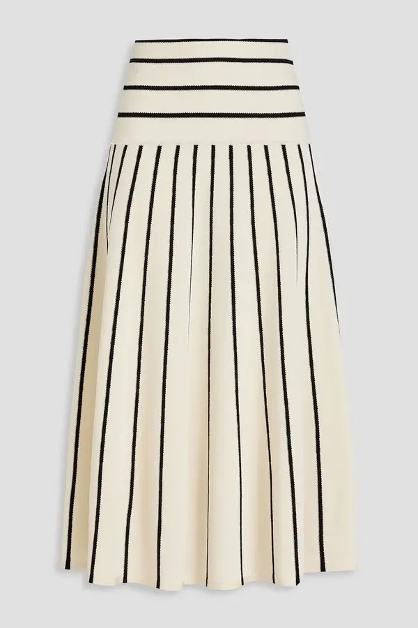 Zimmermann Striped Knitted Midi Skirt - Ivory
