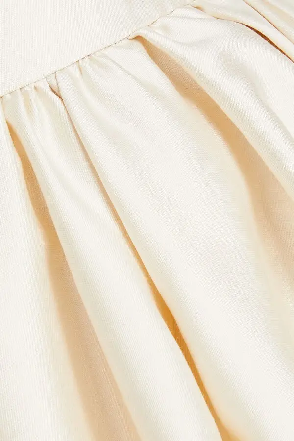 Zimmermann Grosgrain-trimmed Wool And Silk-blend Duchess-satin Mini Skirt