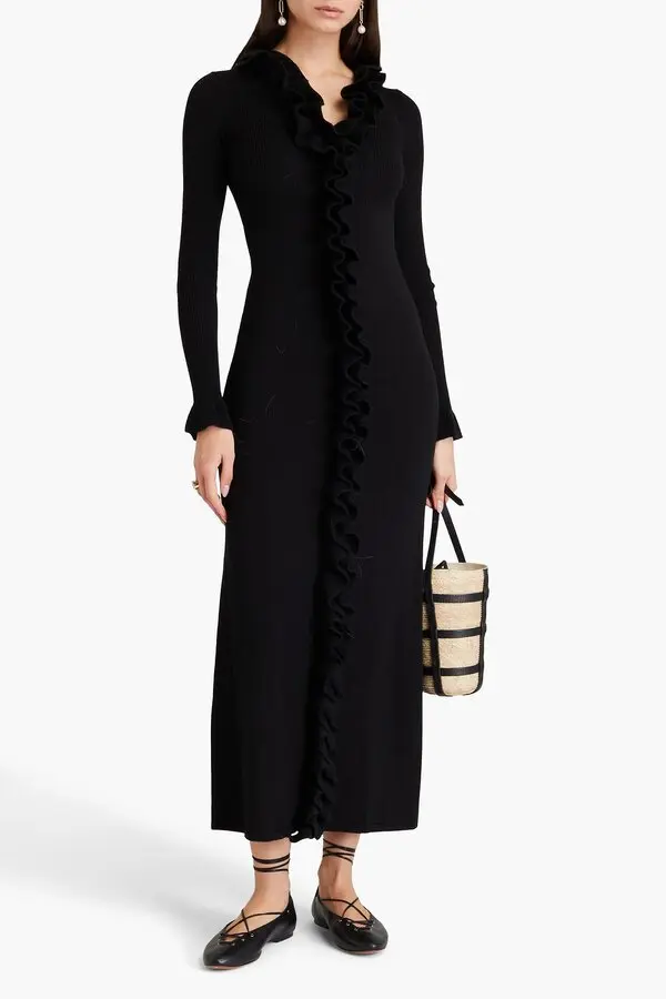 Zimmermann Ruffled Wool Maxi Dress