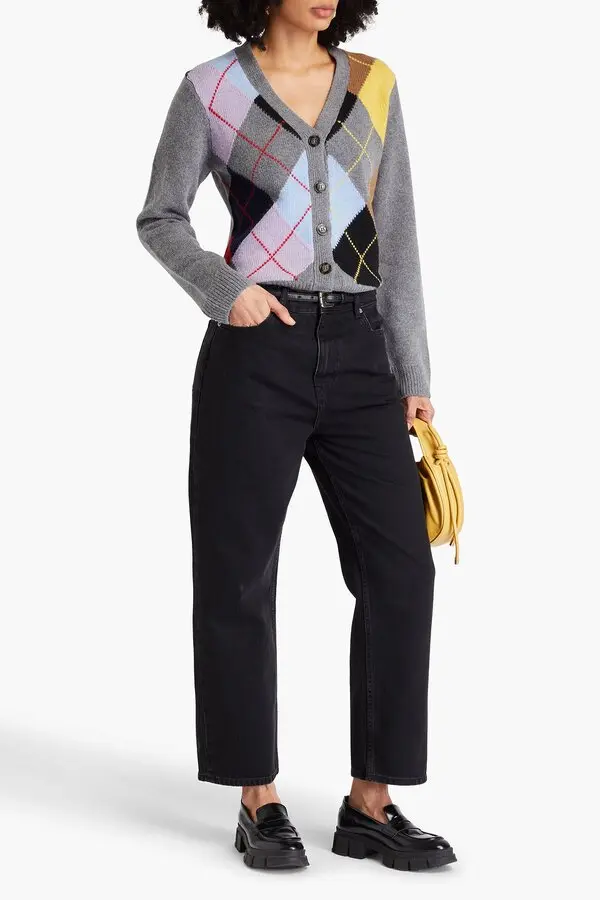 GANNI Cropped High-rise Straight-leg Jeans