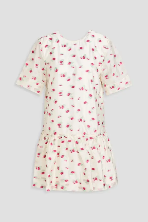 GANNI Embroidered Organza Mini Dress