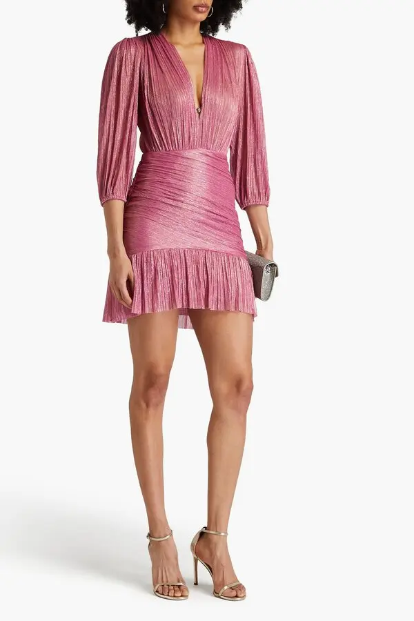 Maje Embellished Lamé Mini Dress