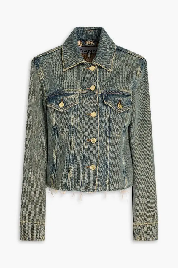 GANNI Frayed Denim Jacket
