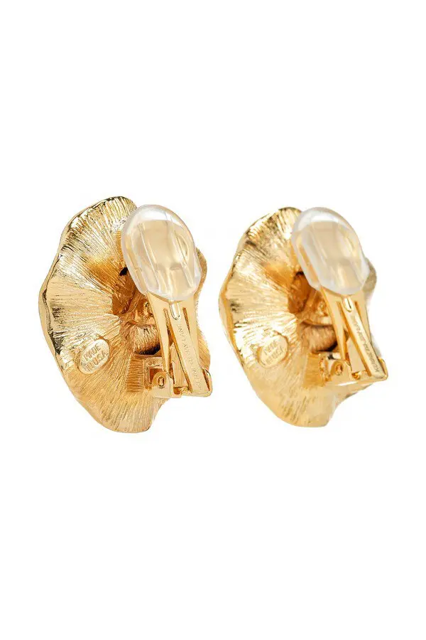 KENNETH JAY LANE Enamel Flower Clip-on Earrings