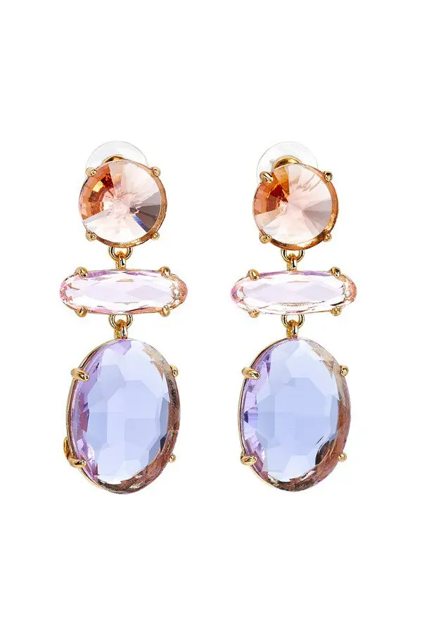 KENNETH JAY LANE Tri-shape Drop Pierced Earrings - Pink