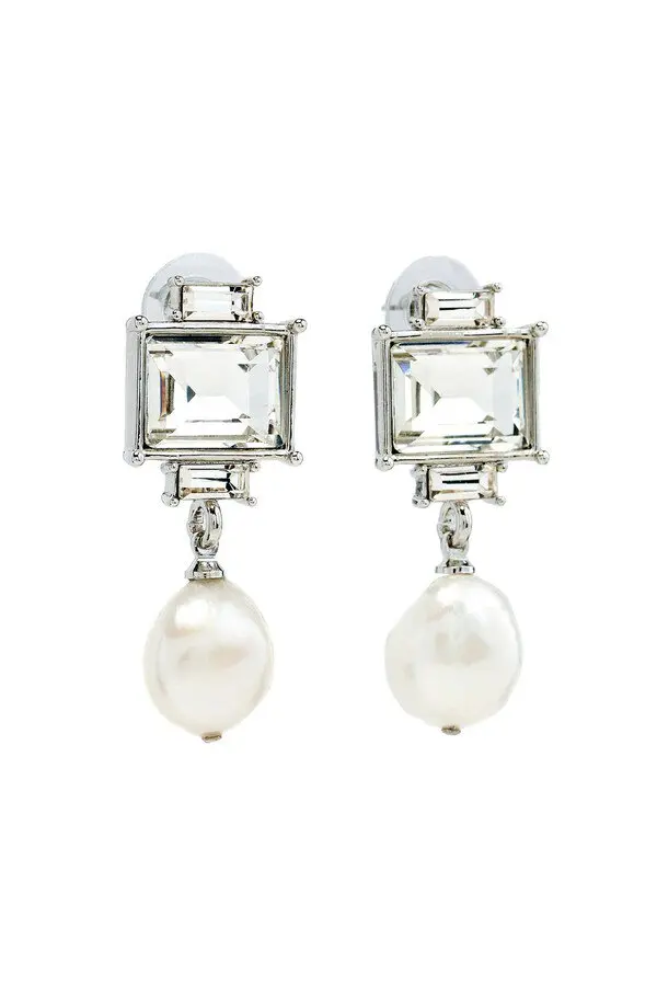 KENNETH JAY LANE Freshwater Pearl Drop Pierced Earrings - Red