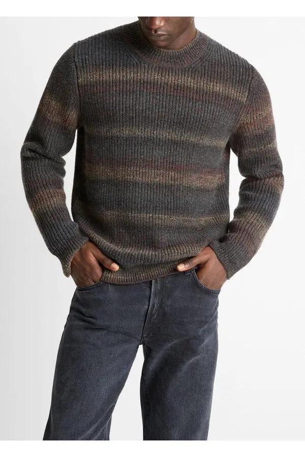Vince Space-dye Shaker Wool-blend Sweater