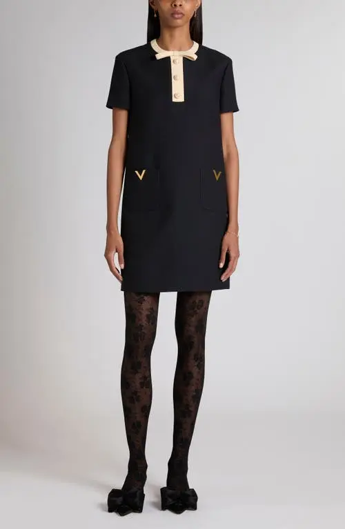 Valentino Garavani V-detail Crepe Couture Minidress