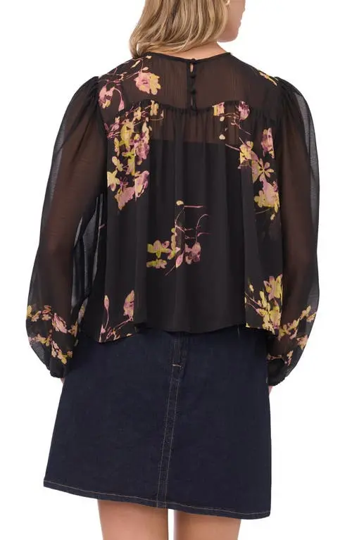 Vince Camuto Floral Pleat Front Top