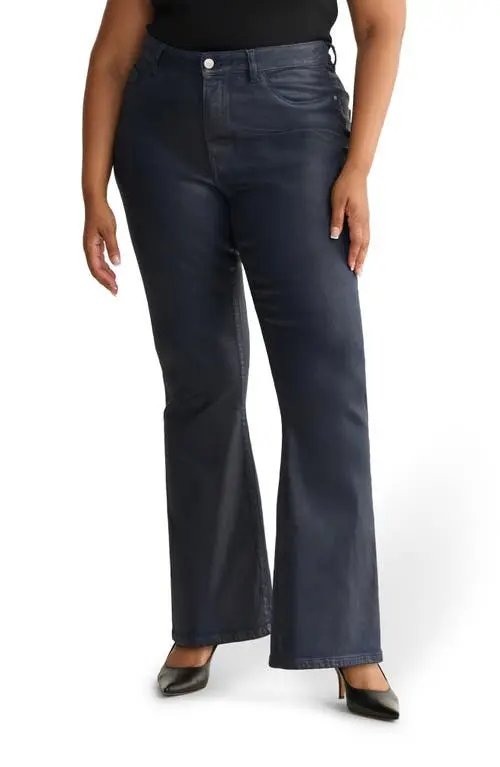 Warp + Weft Nao Coated High-waist Bootcut Jeans - Coated Shallows