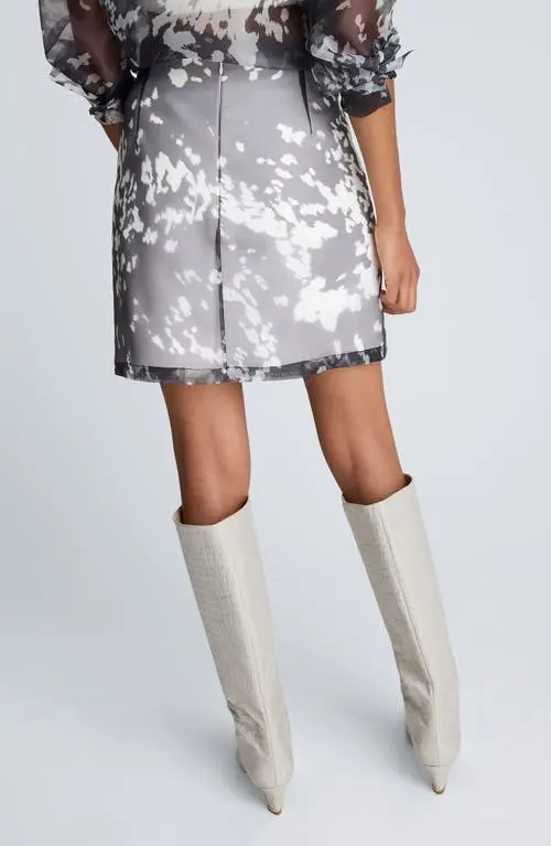 KENNETH COLE Printed Organza Miniskirt
