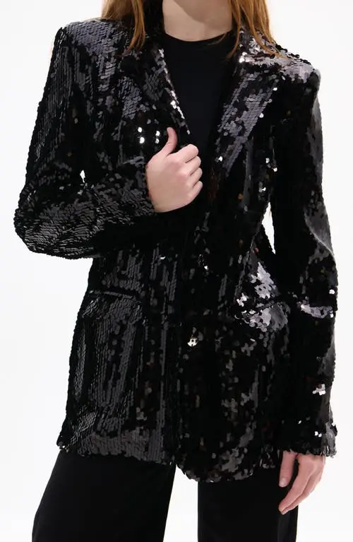 AZALEA WANG Sequin Blazer - Black