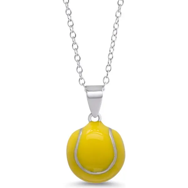 LILY NILY 3d Tennis Ball Pendant Necklace - Silver